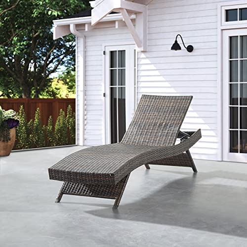 RICHSEAT Patio Chaise Lounge Set 1 Piece, Patio Lounge Chair with Adjustable Backrest, Outdoor Pool Lounge Chair Set for Patio Poolside Backyard Porch Set of 1