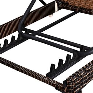 Haverchair Patio Chaise Lounges Chairs Outdoor Rattan Wicker Furniture Adjustable Back Chaise Lounge with Removable Cushions for Poolside (1 PC)