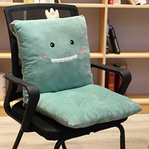 chezmax chair cushion plush seat cushion back cushion with ties thickened desk chair pads cartoon waist pillow cushion decor for chair car office patio wheelchair cartoon dinosaur