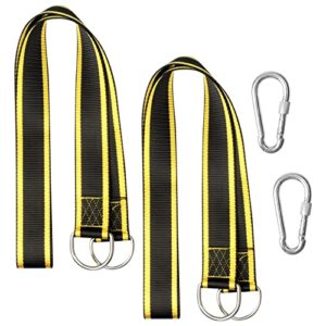 defutay Tree Swing Hanging Straps Kit - 2PC 5FT Extra Long Straps with Safer Lock Snap Carabiners - Easy Fast Installation - Perfect for Hammock,Tree Swing (5 FT)