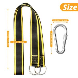 defutay Tree Swing Hanging Straps Kit - 2PC 5FT Extra Long Straps with Safer Lock Snap Carabiners - Easy Fast Installation - Perfect for Hammock,Tree Swing (5 FT)