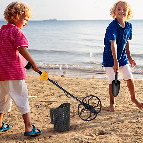 INCLY Sand Scoop & Shovel, Detecting Accessories for Kid & Adult Metal Detector, Sand Sifter Treasure Hunting & Digging Tool at The Beach & More, Black - Come with Mesh Bag