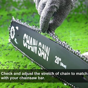 4 Pack 20 Inch Chainsaw Chain 0.325 Pitch .050 Inch Gauge 76 Drive Links with 2 Sharpening Files Heavy Duty Carbon Steel Chains Fit Most Major Chainsaw Brands