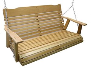 kilmer creek 4 foot natural cedar porch swing with chain, springs, amish