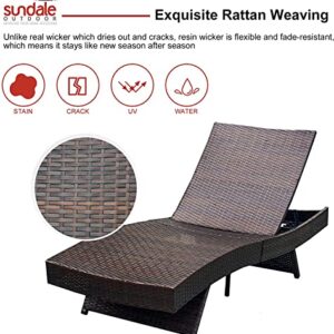 Sundale Outdoor 2 Pieces Chaise Lounge Chair, Patio Adjustable Chaise Loungers with Living Coral Cushions & Pillows for Garden Balcony Yard Deck - Steel