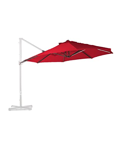 Formosa Covers Replacement Umbrella Canopy for 11ft Supported Bar Cantilever Market Outdoor Patio Shade in Red (Canopy Only) (11ft 8 ribs)