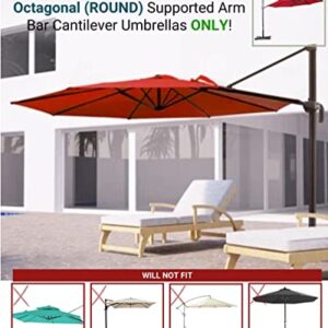 Formosa Covers Replacement Umbrella Canopy for 11ft Supported Bar Cantilever Market Outdoor Patio Shade in Red (Canopy Only) (11ft 8 ribs)