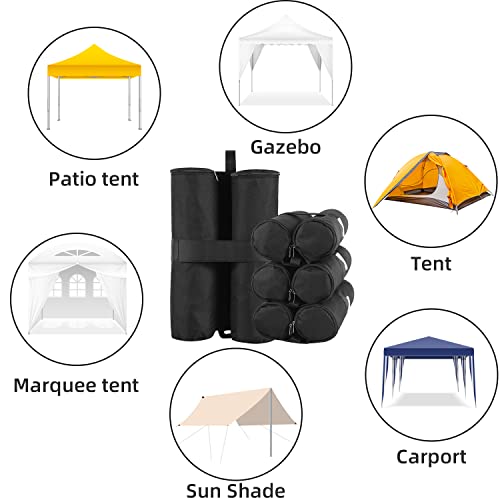 6-Pack Canopy Weights Sand Bags for Canopy Tent, Ohuhu Heavy Duty Weight Bags Sandbag for Pop Up Canopy Tents, Gazebo Weights for Instant Outdoor Sun Shelter Canopy Legs (Bag Only, Sand Not Included)