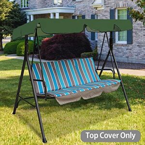 2 3 Seater Swing Canopy Replacement Cover Waterproof Anti-UV Swing Canopy Top Cover Replacement for Outdoor Porch Patio Yard Garden Hammock,Gray,190x132x15cm/75x52x6''