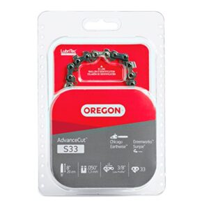 oregon s33 8-inch pole saw/chainsaw chain fits chicago, earthwise, greenworks, sun joe,grey