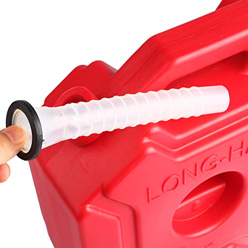 Togarhow 5L 1.3 Gallon Portable Fuel Tank Gas Fuel Container with Spout and Vent Suitable for Motorcycle Off-Road Vehicles SUV ATV, Red