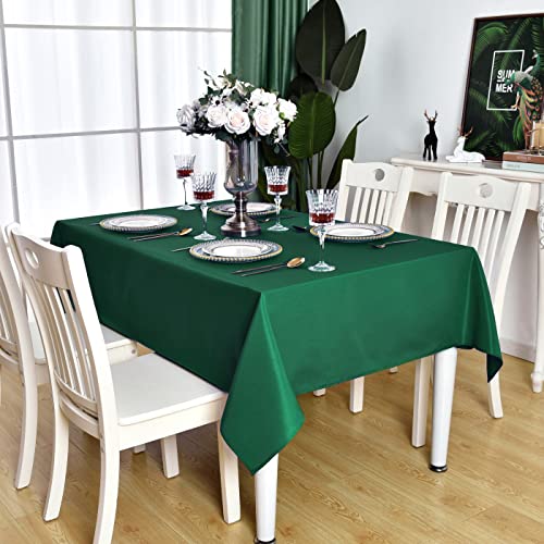 KAIPHO Green Rectangle Tablecloth Waterproof Stain Resistant Wrinkle Free Table Cloth 210GSM Polyester Wipeable Table Cover for Party, Banquet, Indoor and Outdoor - Rectangular/Oblong, 60 x 84 inch