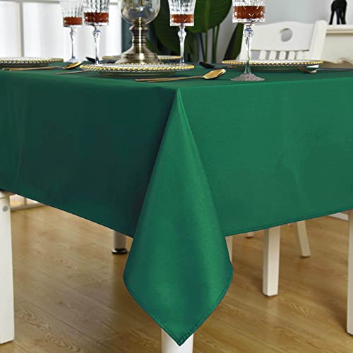 KAIPHO Green Rectangle Tablecloth Waterproof Stain Resistant Wrinkle Free Table Cloth 210GSM Polyester Wipeable Table Cover for Party, Banquet, Indoor and Outdoor - Rectangular/Oblong, 60 x 84 inch