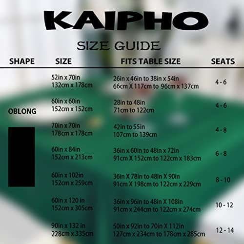 KAIPHO Green Rectangle Tablecloth Waterproof Stain Resistant Wrinkle Free Table Cloth 210GSM Polyester Wipeable Table Cover for Party, Banquet, Indoor and Outdoor - Rectangular/Oblong, 60 x 84 inch