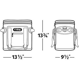 RTIC Soft Cooler 20 Insulated Bag, Sky Blue, Leak Proof Zipper, Portable Ice Chest Cooler for Travel, Lunch, Work, Cars, Picnics, Beaches & Trips