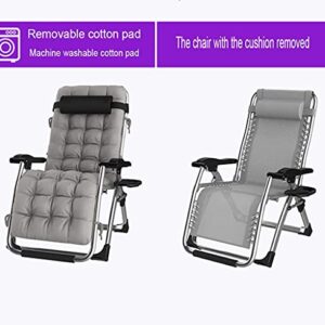 CZYSHP Cushion Oversized Patio Chairs Reclining for Heavy People Sun Lounger Zero Gravity Chair for Outdoor Camping Travel Portable Chairs with Cotton Pad/Gray1