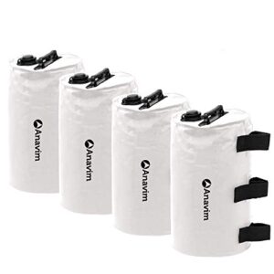 anavim canopy water weights bags great for canopies, tripods, speaker stands, tents, tailgating & more | white, 4 pack