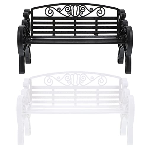 NUOBESTY Miniatures Rustic Bench 2pcs Furniture 1: 6 Scale Miniature Modern Styled Garden Patio Park Bench Garden Decor Sofa Bench Rustic Decor