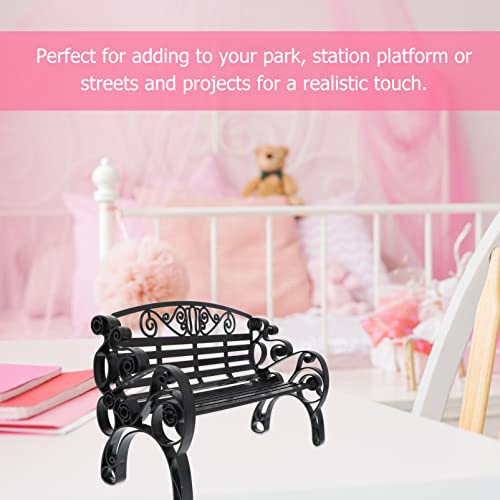 NUOBESTY Miniatures Rustic Bench 2pcs Furniture 1: 6 Scale Miniature Modern Styled Garden Patio Park Bench Garden Decor Sofa Bench Rustic Decor