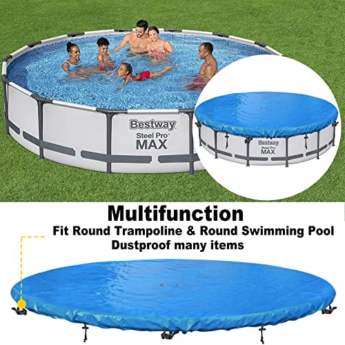 SIHAIAN Trampoline Cover- 8-15 Ft Trampoline Protective Cover, Easy to Install Trampoline Weather Cover, Waterproof Trampoline Covers, Anti-UV, Snow, Dust-Proof Trampoline Cover (10 FT Blue)