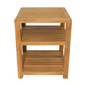 Nordic Style Natural Teak Spa/Bathroom - Under Sink Storage Bench - 14"