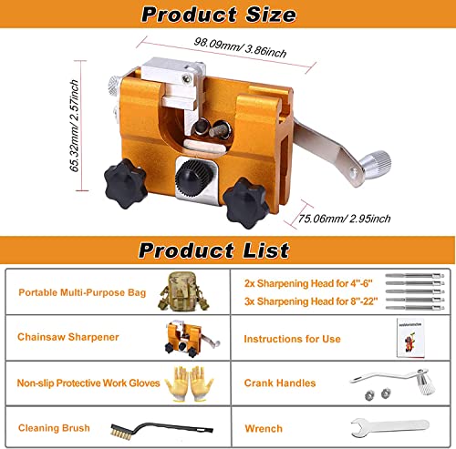 Chainsaw Sharpening Kit, Fast Chain Saw Shaperener Tool, Portable Chainsaw Sharpening Jig, Hand Crank Chainsaw Blade Sharpener, Electric Chainsaw File/Sharpener Accessories for All Kinds of Chain Saws