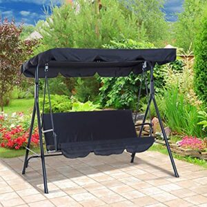 JHGF Patio Swing Canopy Waterproof Top Cover Set, Replacement Canopy Cover, All Weather Protection Garden Furniture Covers for 23-Seater Chair Awning Glider Cover (Beige, Two-Person seat 55.9in)