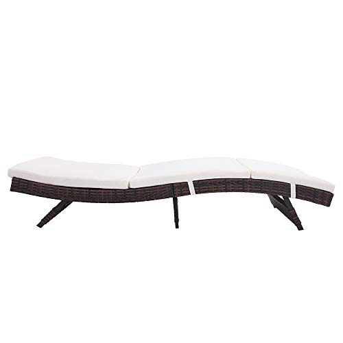 MengK S Style Patio Chaise Lounge Embossing Vines Chaise Lounge Chair Brown