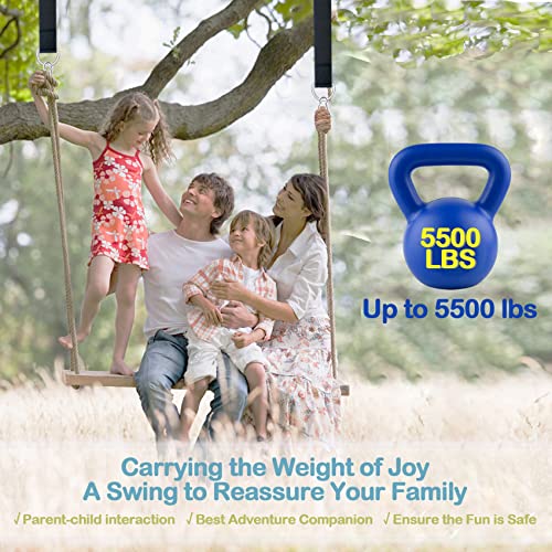 igolfluck Tree Swing Straps Hanging Kit 50CM/8FT/15FT/20FT/25FT, Extra Long Tree Swing Straps Holds 5500 lbs with Lock Carabiners & Tree Protectors, Safer for All Swing & Hammock (20FT)