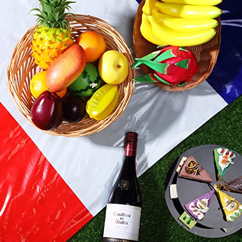 3 PCS Plastic 4th of July Patriotic Tablecloth Red White Blue Stripe Disposable Table Cover 51x71 Inch Patriotic Rectangle Table Cover for 4th of July Patriotic Memorial Day Party Decoration Supplies