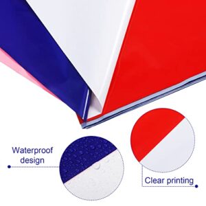 3 PCS Plastic 4th of July Patriotic Tablecloth Red White Blue Stripe Disposable Table Cover 51x71 Inch Patriotic Rectangle Table Cover for 4th of July Patriotic Memorial Day Party Decoration Supplies