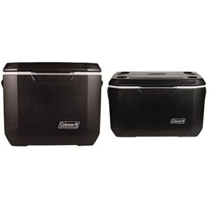 coleman rolling cooler | 50 quart xtreme 5 day cooler, black & cooler | xtreme cooler keeps ice up to 5 days | heavy-duty 70-quart cooler