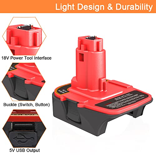 AMICROSS Battery Adapter Replacement for Dewalt 18V to 20V Converter DCA1820, Convert Your Old 18V XRP Tools to Run on The Latest Battery Technology 2-Pack