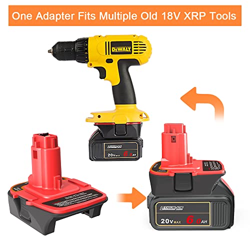 AMICROSS Battery Adapter Replacement for Dewalt 18V to 20V Converter DCA1820, Convert Your Old 18V XRP Tools to Run on The Latest Battery Technology 2-Pack