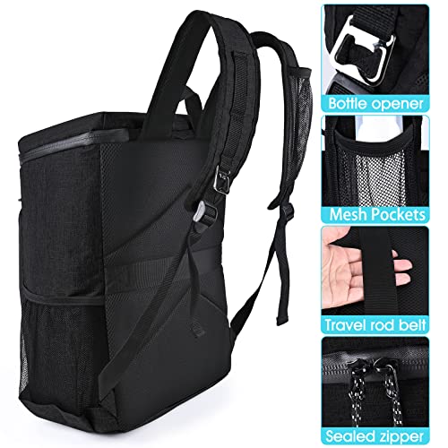 BAGLHER Cooler Backpack, 30 Can Insulated Backpack Cooler Leak Proof Lightweight Soft Cooler Bag with Compartment Waterproof Suitable for Beach, Hiking, Travel, Lunch