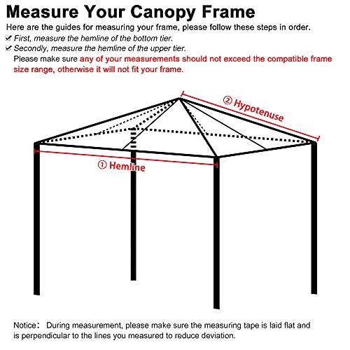 Yescom 117"x117" Canopy Top Replacement Y0049707 White for Smaller 10'x10' Single-Tier Gazebo Cover Patio Garden Outdoor