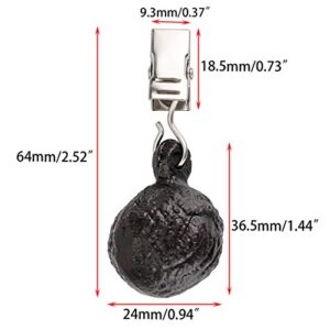 OwnMy Set of 4 Tablecloth Weights Clip on, Pendant Tablecloth Weights Kit with Cast Iron Round Ball, Cloth Weights Clip for Outdoor Garden Party Picnic Tablecloths, Heavy Duty Tablecloth Clips (Black)