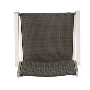 Christopher Knight Home Cape Coral Outdoor Wicker Dining Chairs with Aluminum Frames, 2-Pcs Set, Grey