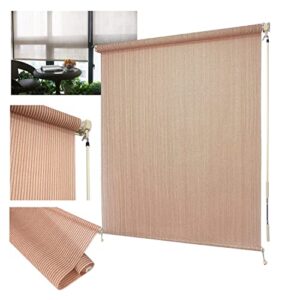 httmt- 8’w x 8’l roller shade blind roll up w/crank for deck porch balcony patio light filter [p/n: et-klb-ht8*8-beige]