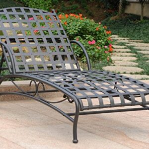 International Caravan Iron Multi-Position Patio Chaise Lounge