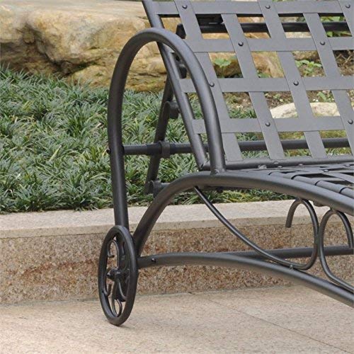 International Caravan Iron Multi-Position Patio Chaise Lounge