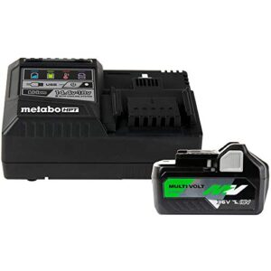 metabo hpt multivolt battery and charger starter kit | 36v/18v | 4.0ah/8.0ah | lithium ion | slide style | charger includes built-in usb port | uc18ysl3b1