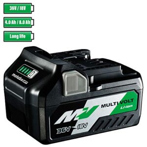 Metabo HPT MultiVolt Battery and Charger Starter Kit | 36V/18V | 4.0Ah/8.0Ah | Lithium Ion | Slide Style | Charger Includes Built-in USB Port | UC18YSL3B1