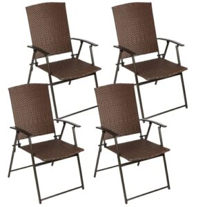 4 pack resin wicker folding chair by westerly