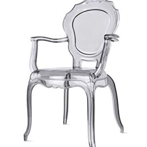 2xhome - Belle Style Ghost Chair Ghost Armchair Dining Room Chair - Smoke Armchair Lounge Chair Seat Higher Fine Modern Designer Artistic Classic Mold