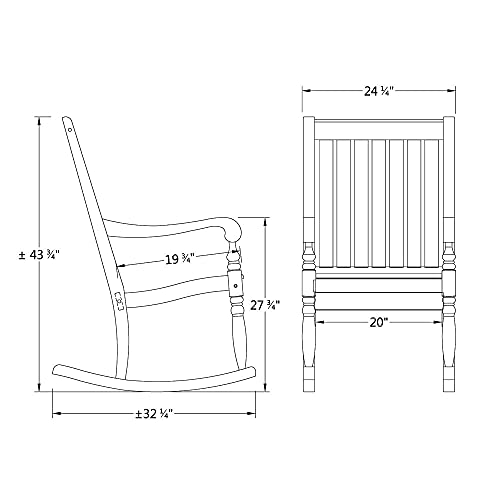 Cambridge Casual Thames Oversized Rocking Chair, Black