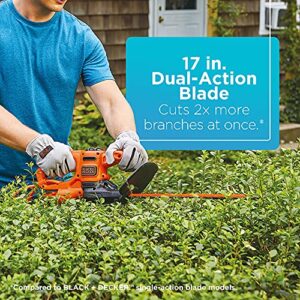 BLACK+DECKER Electric Hedge Trimmer, 17-Inch (BEHT150)