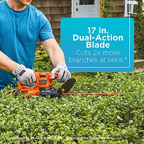 BLACK+DECKER Electric Hedge Trimmer, 17-Inch (BEHT150)