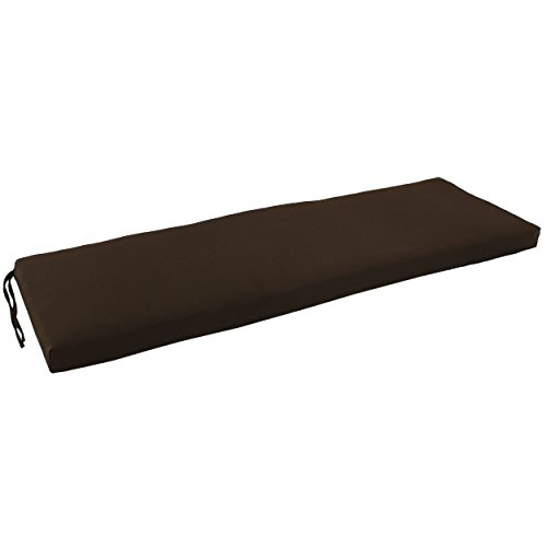 Blazing Needles Twill Bench Cushion, 60" x 19", Chocolate