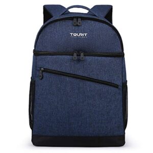 tourit insulated backpack cooler leak-proof backpack lunch box 28 cans double deck cooler backpack